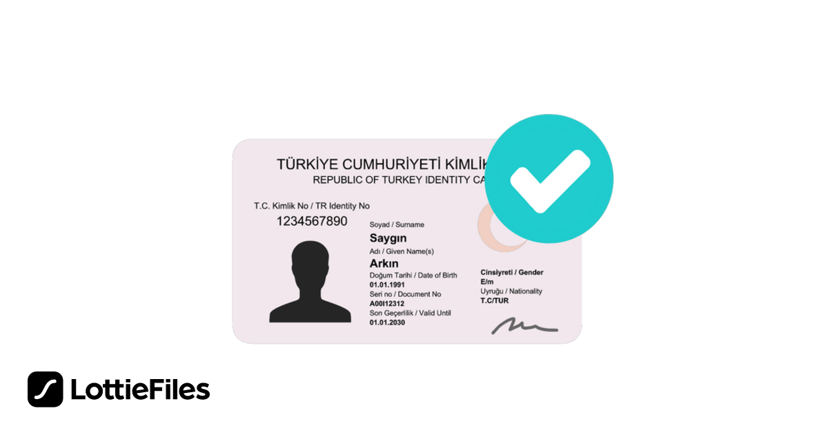 Free Turkish ID Card Check Front Animation by Ahmet Yasin | LottieFiles