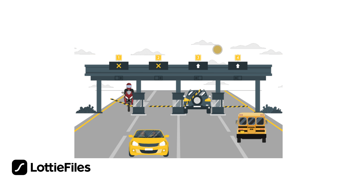 Free Collect Toll Fee from Vehicles in Busy Road Animation by Mohammad ...
