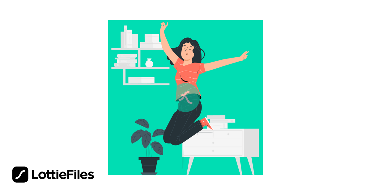 Free Happy girl Lottie JSON animation Animation by Weblodge | LottieFiles