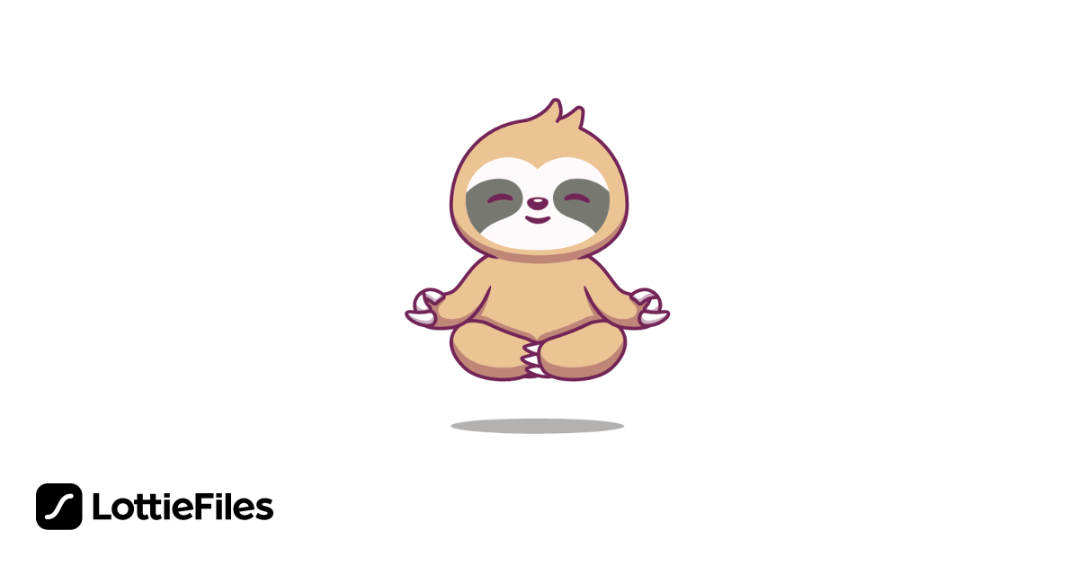 Free Sloth doing meditation Animation by Ridwan Ridun | LottieFiles