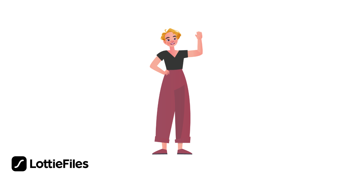 Free Girl Waving Hand Animation by Swetha | LottieFiles