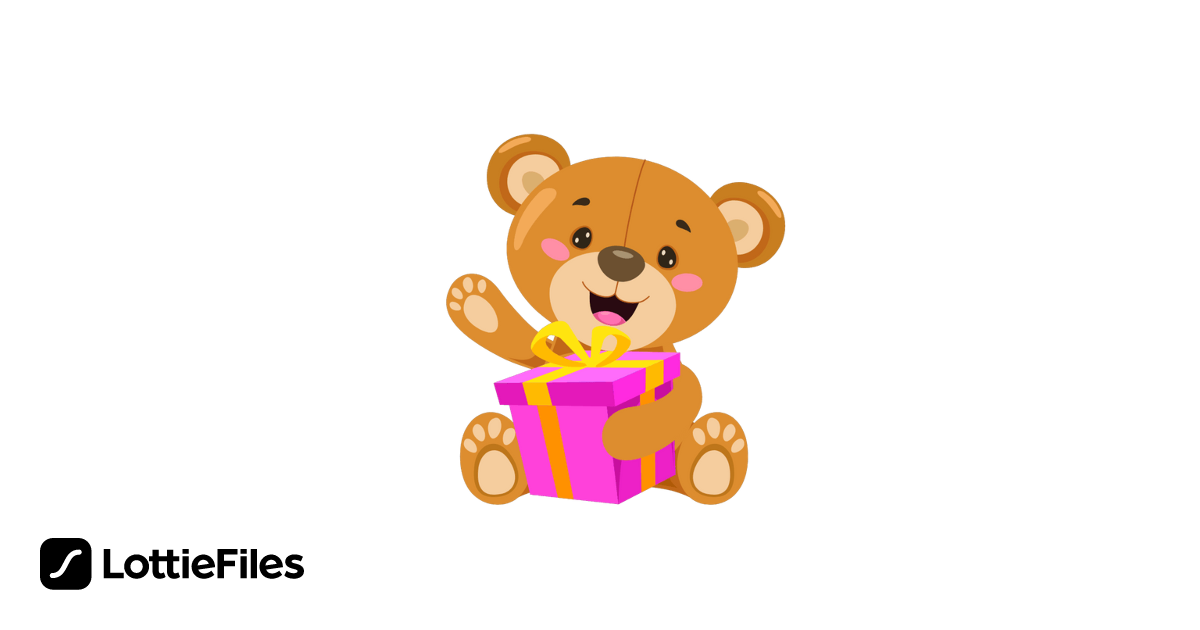 Free Cute teddy bear with a gift Animation by Abdul Latif | LottieFiles