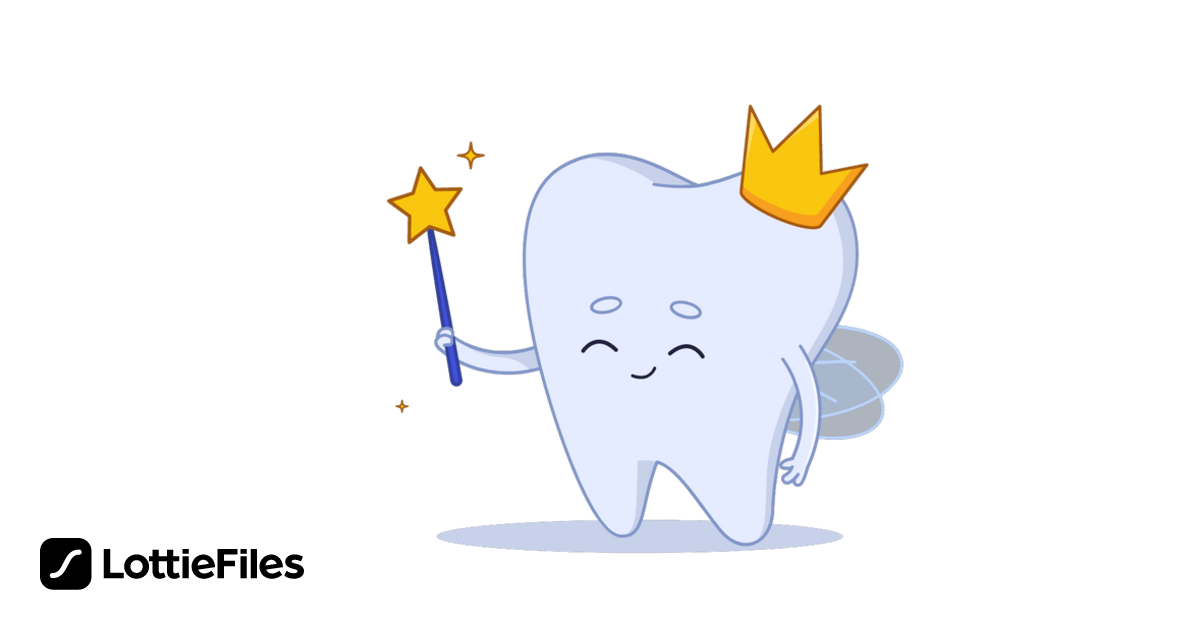 Free Cartoon Tooth Character Holding Wand Star Animation by Abdul Latif ...