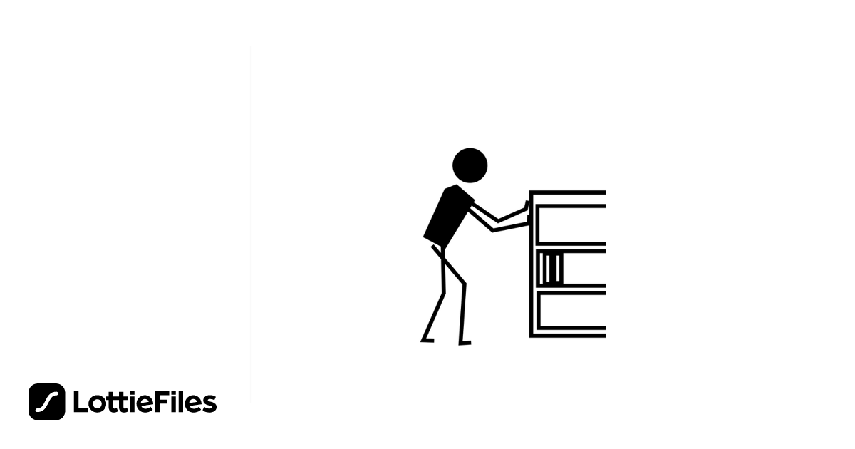 Free Man pushing bookcase Animation by Joana Barreira | LottieFiles