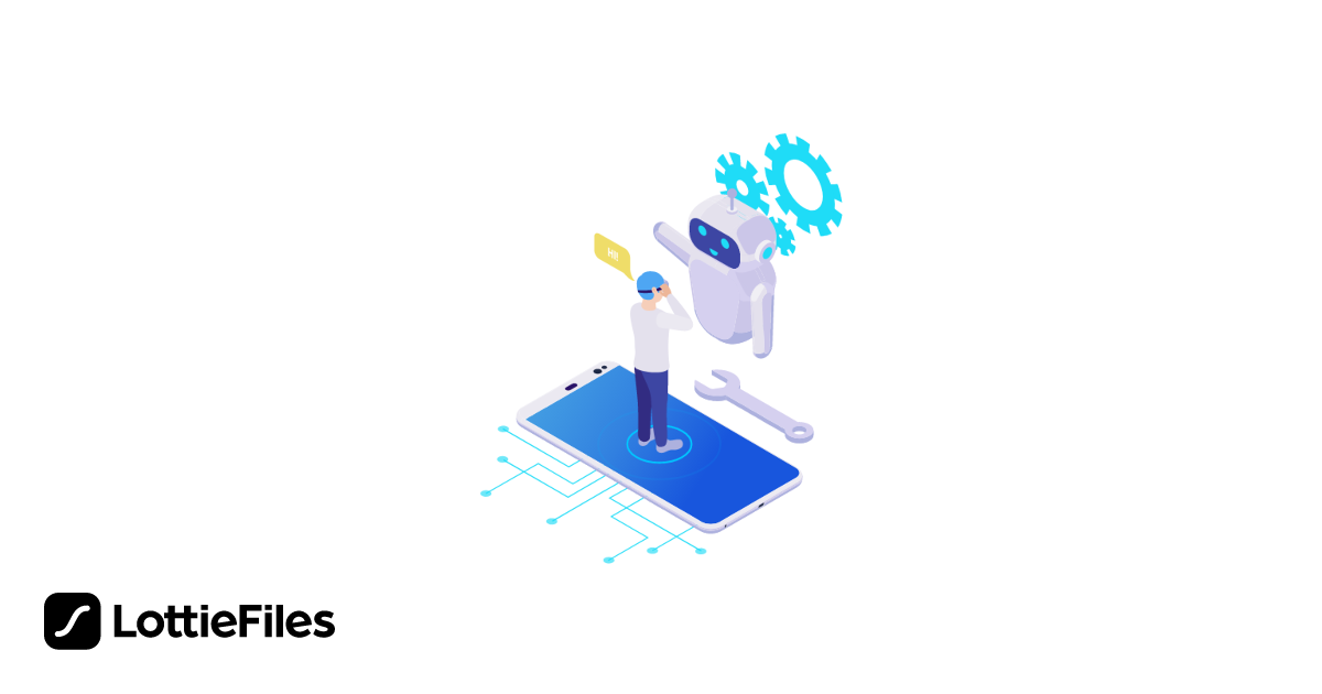 Free Guy talking to Robot | AI Help Animation by Mahendra | LottieFiles