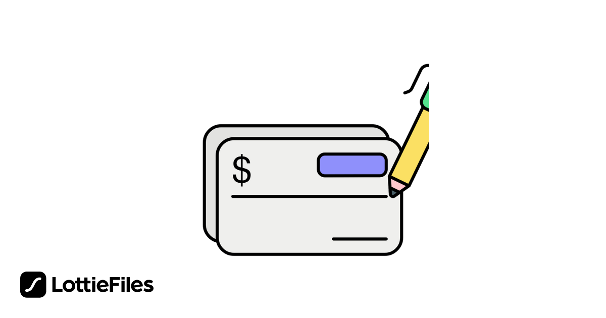 Free Bank cheque Animation by Bricks | LottieFiles