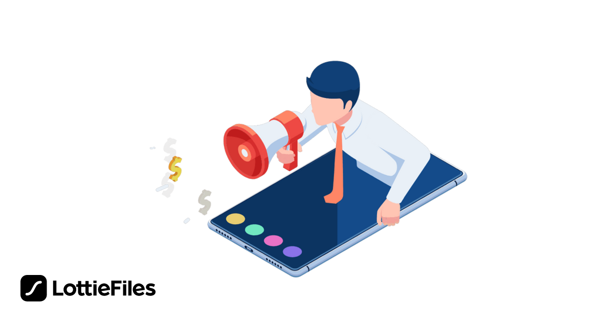 Free Man With Megaphone Inside Smartphone Animation by Abdul Latif ...