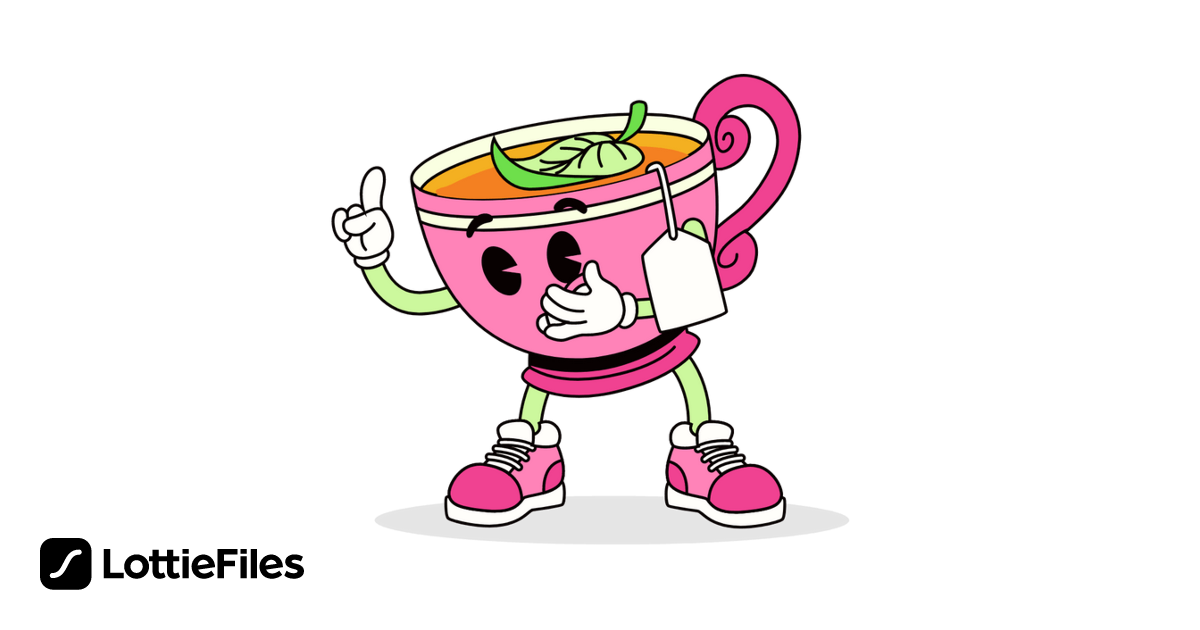 Free Free Retro Cup of tea character themed animations Animation by ...