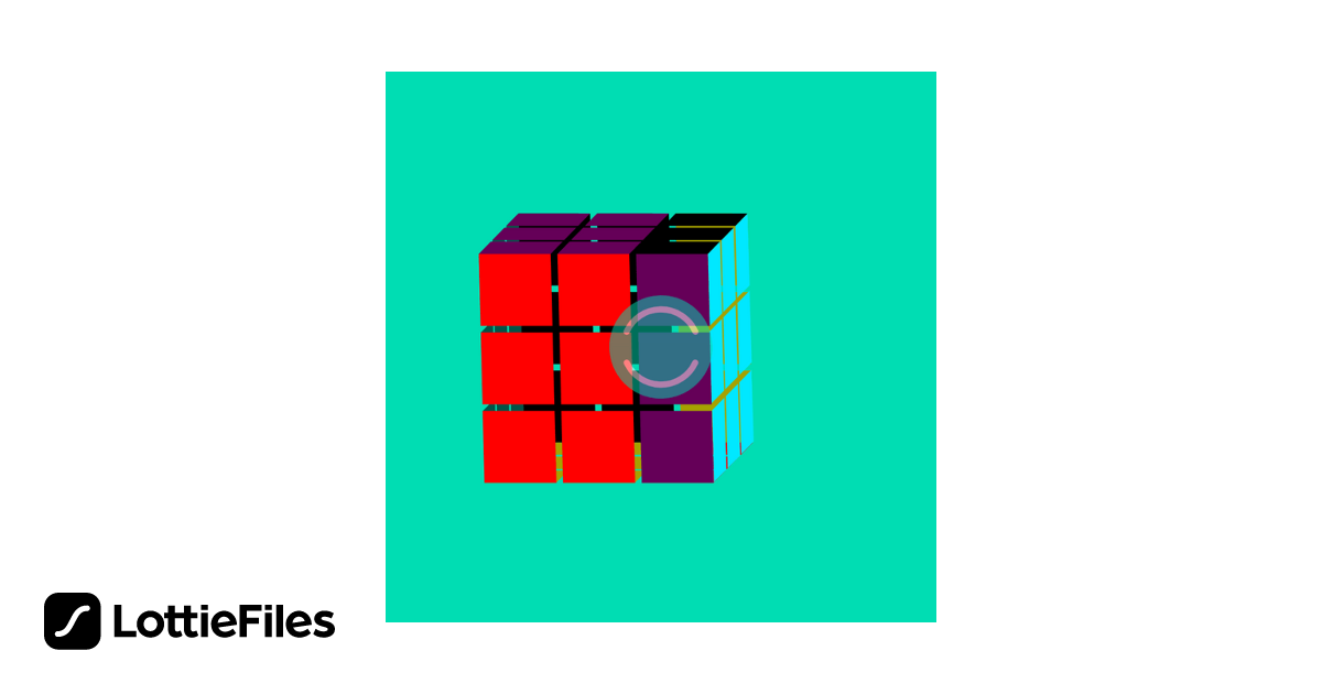 Free Rubik's right down rotation Lottie JSON animation Animation by ...