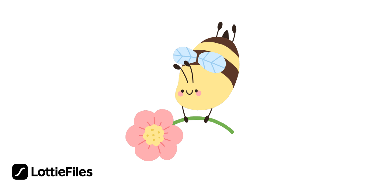 Free cute bee with flower Animation by Oradee | LottieFiles
