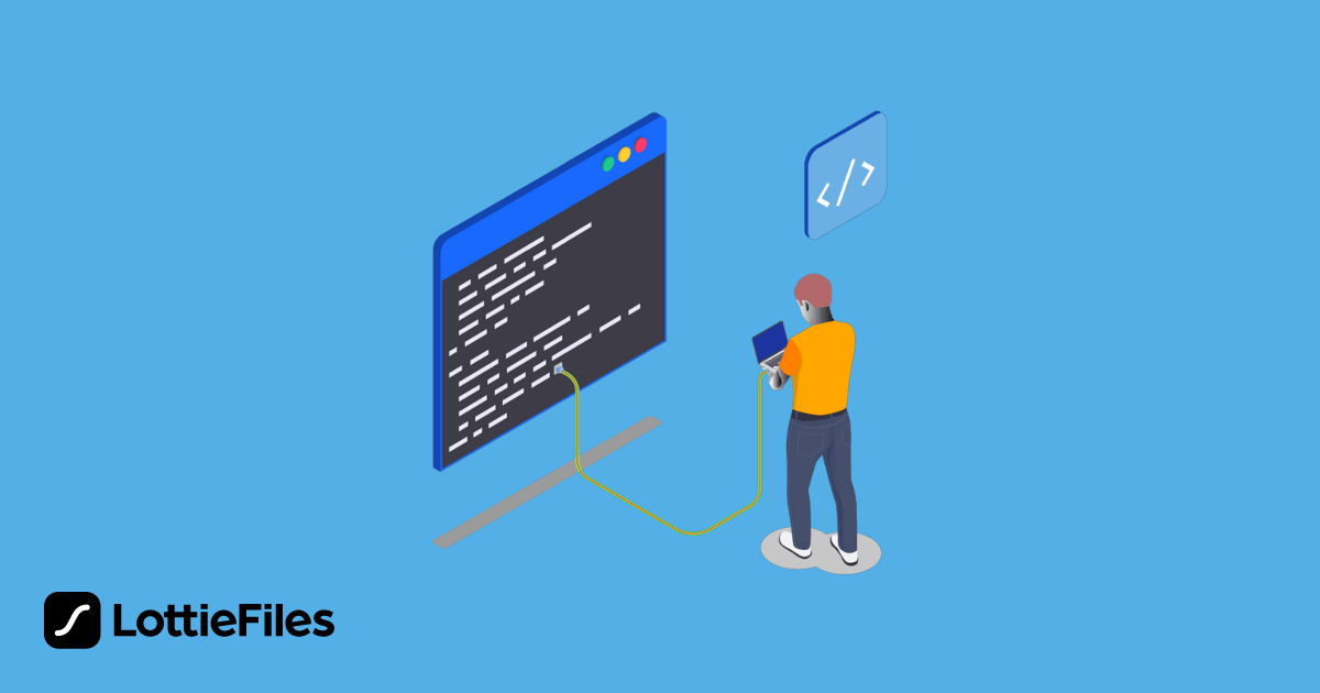 Free isometric programming Lottie JSON animation Animation by RJ Lottie ...