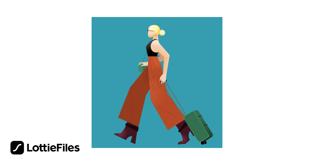 Free Girl walking with suitcase Animation by FaustoGalindo | LottieFiles