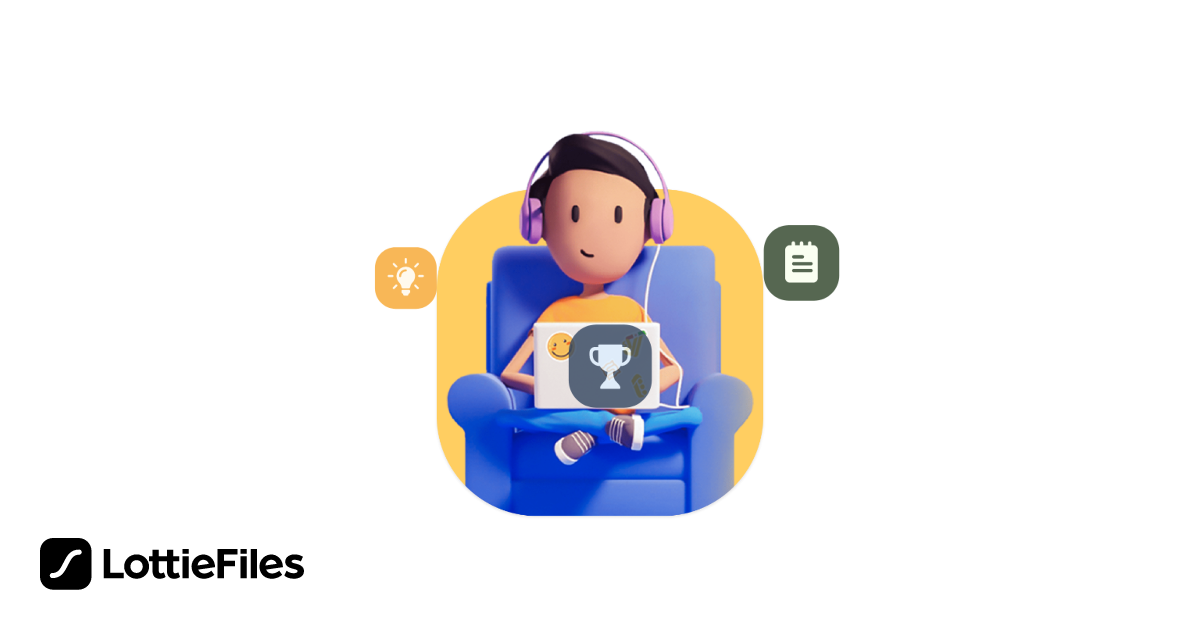 Free student with laptop Animation by sareh | LottieFiles