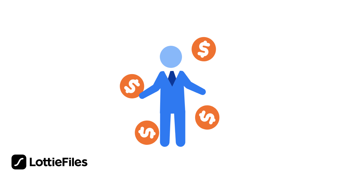 Free Stickman catch dollar coin Animation by Abdul Latif | LottieFiles