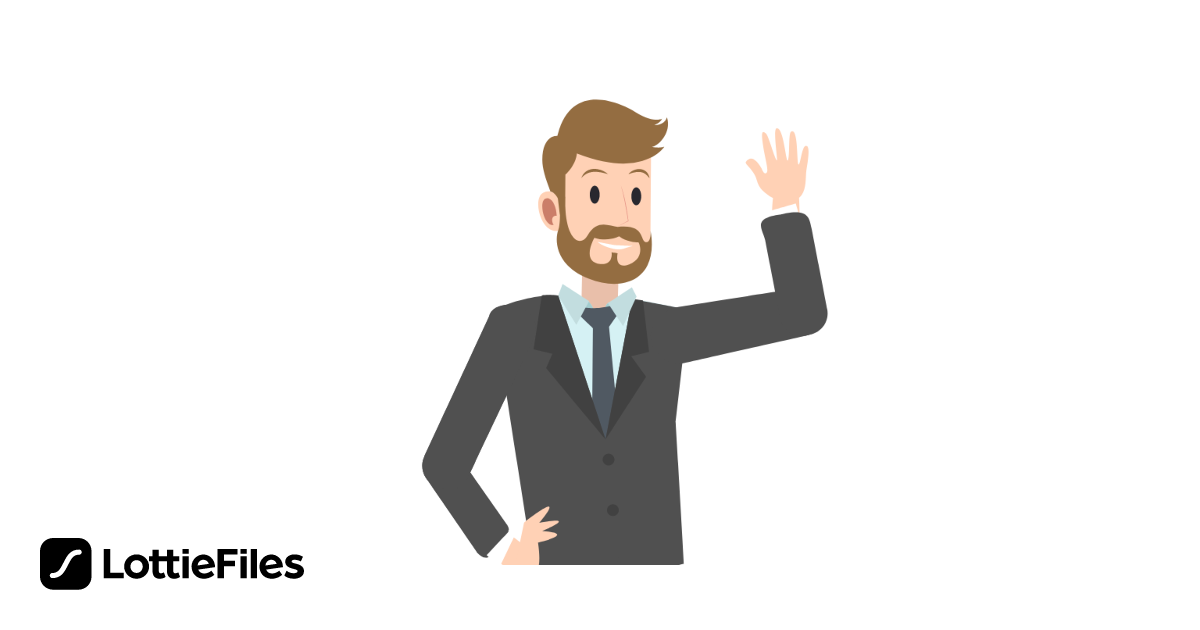 Free the man in the suit waving his hand Animation by Artem | LottieFiles