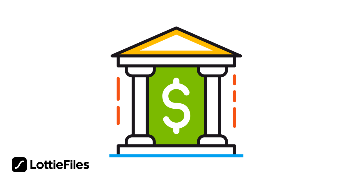 Free animated bank icon Animation by Saddam Hussain | LottieFiles