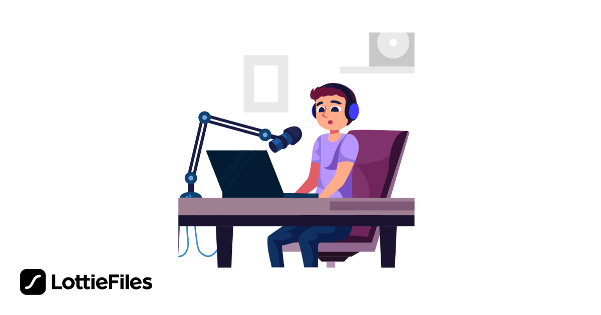 Free Radio host speaking at microphone at laptop Animation by Abdul ...