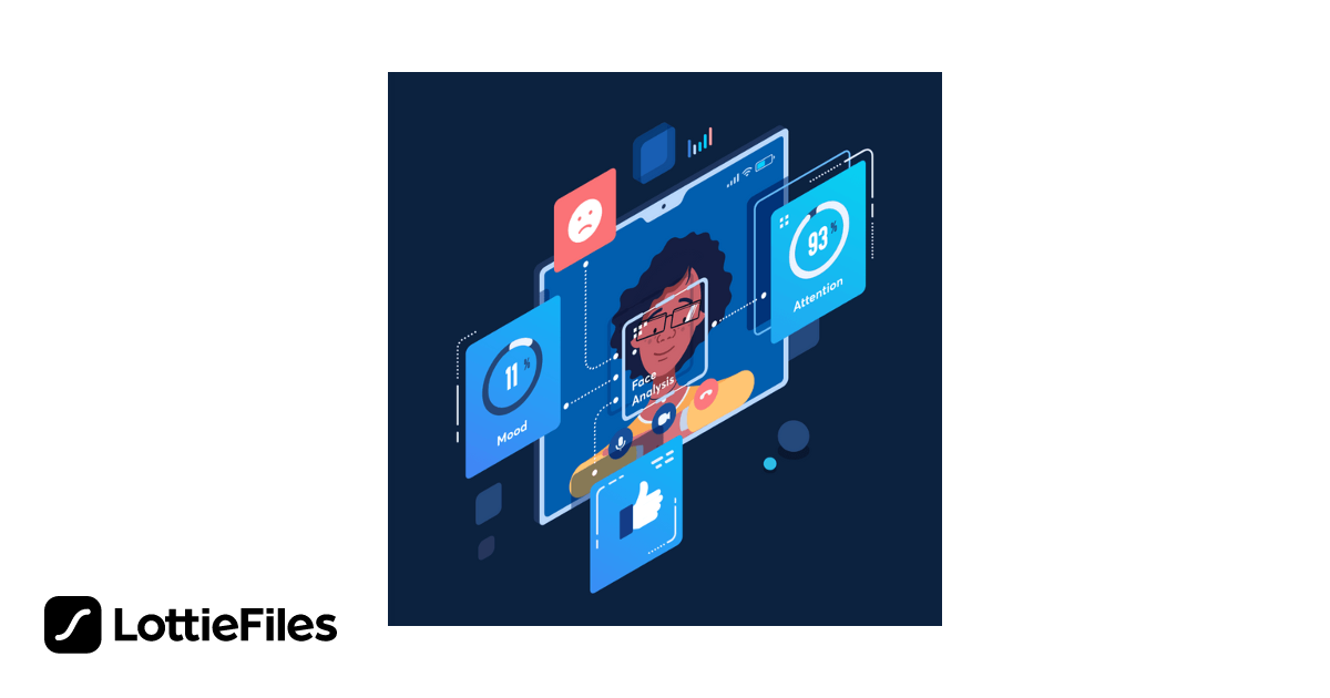 Free Facial expression analysis. Animated isometric illustration. JSON ...
