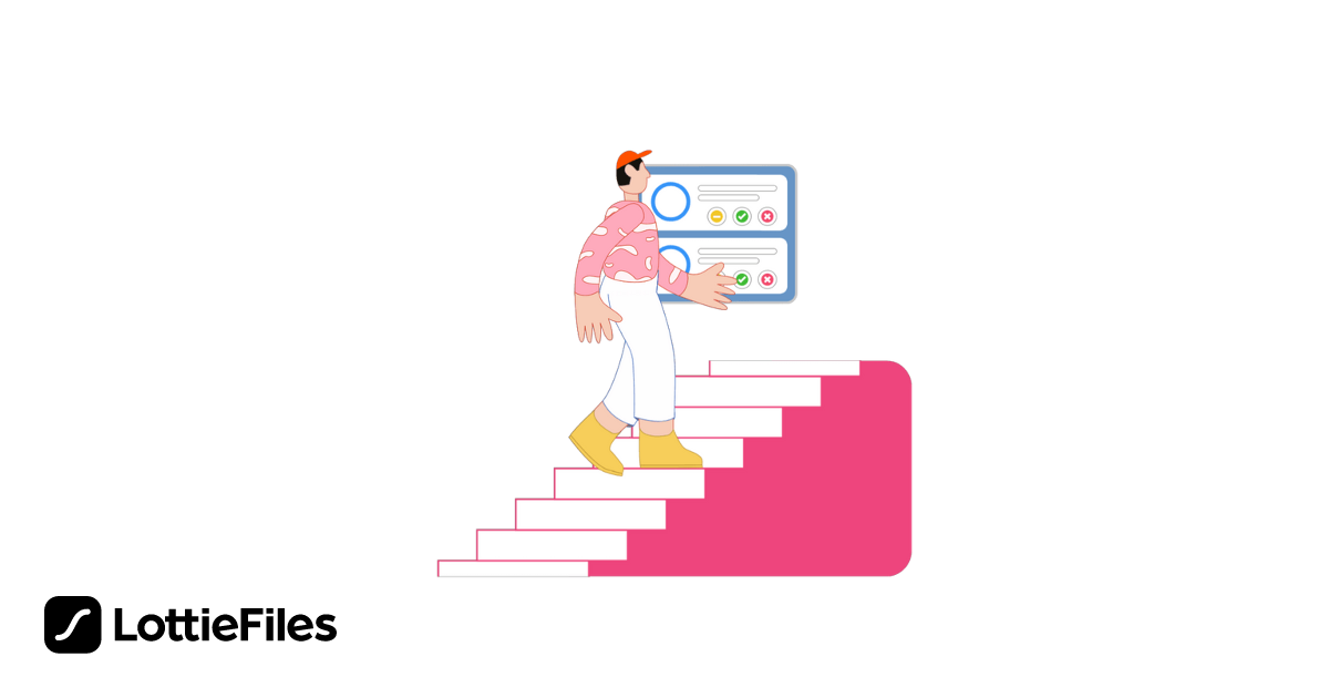 Free Character Walkup Stairs Animation by Tom | LottieFiles