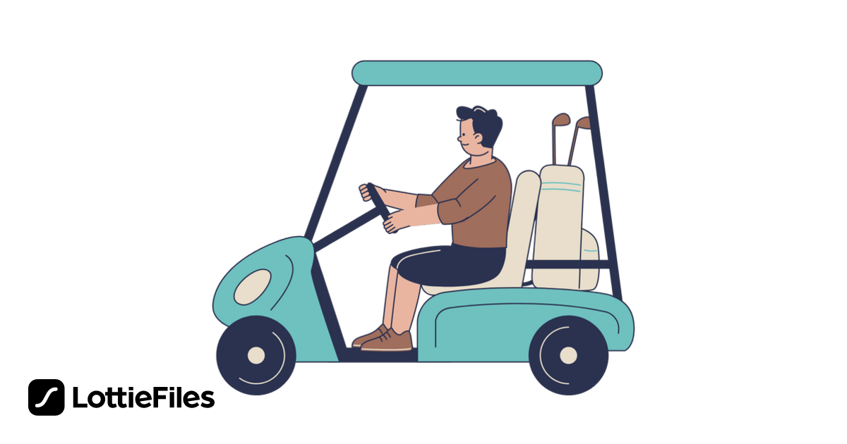 Free Golfer Driving a Golf Cart Animation by Abdul Latif | LottieFiles