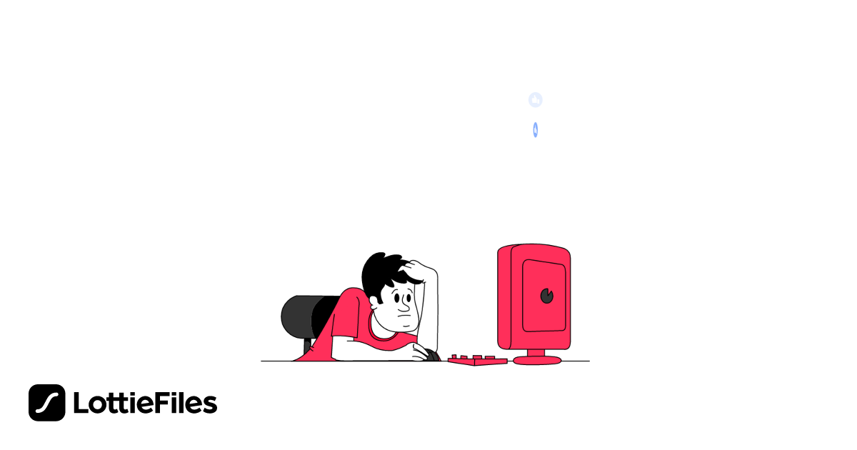 Free Man in front of a computer Animation by Ashish | LottieFiles