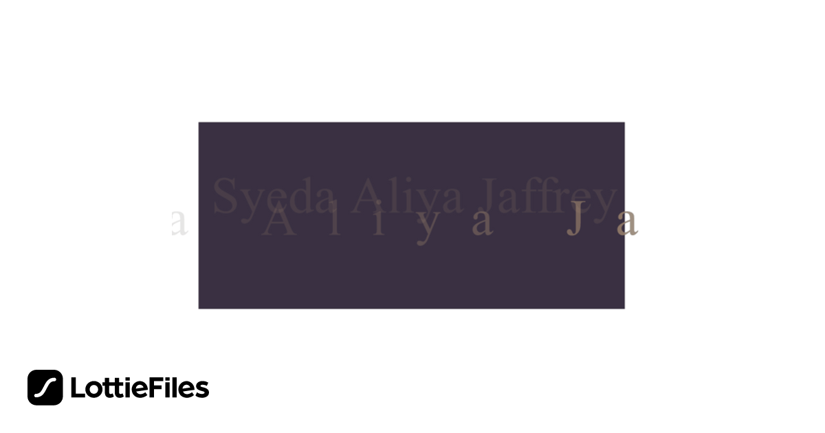 Free Your Name - Lottie Loop v01 Animation by Syeda Aliya | LottieFiles