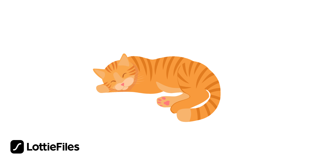 Free sleeping cat Animation by Ольга Стебанутых | LottieFiles