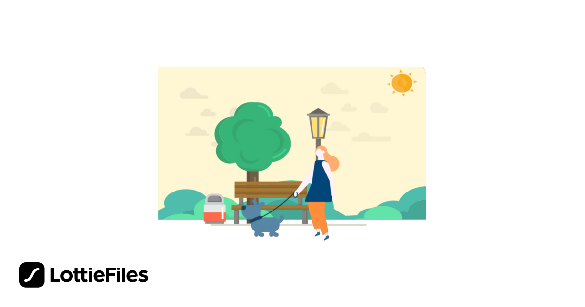 Free pet walking in park Animation by Vinay | LottieFiles