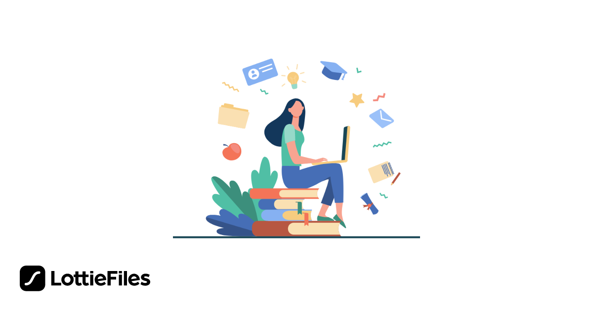 Free Girl Studying on Laptop Animation by Colt Peterson | LottieFiles
