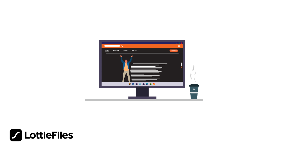 Free orange wordpress Animation by mohamed | LottieFiles