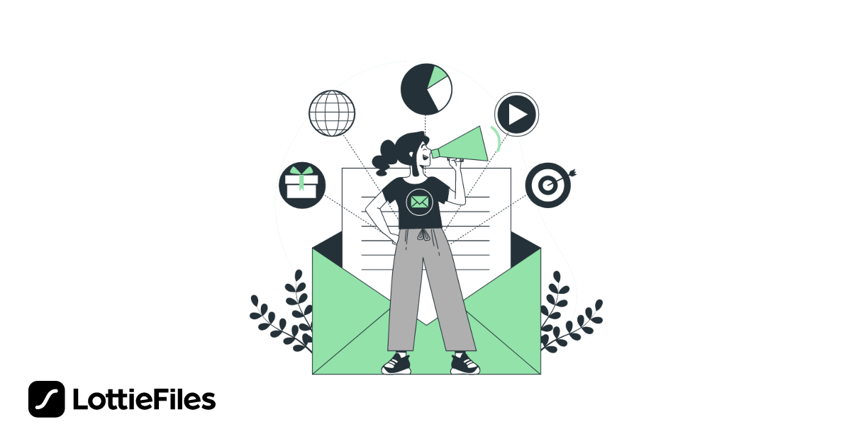 Free E-mail Notification / Woman speaks into a megaphone Animation by ...