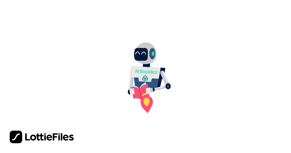 Free Flying AI BookBot Animation by Muhammad | LottieFiles