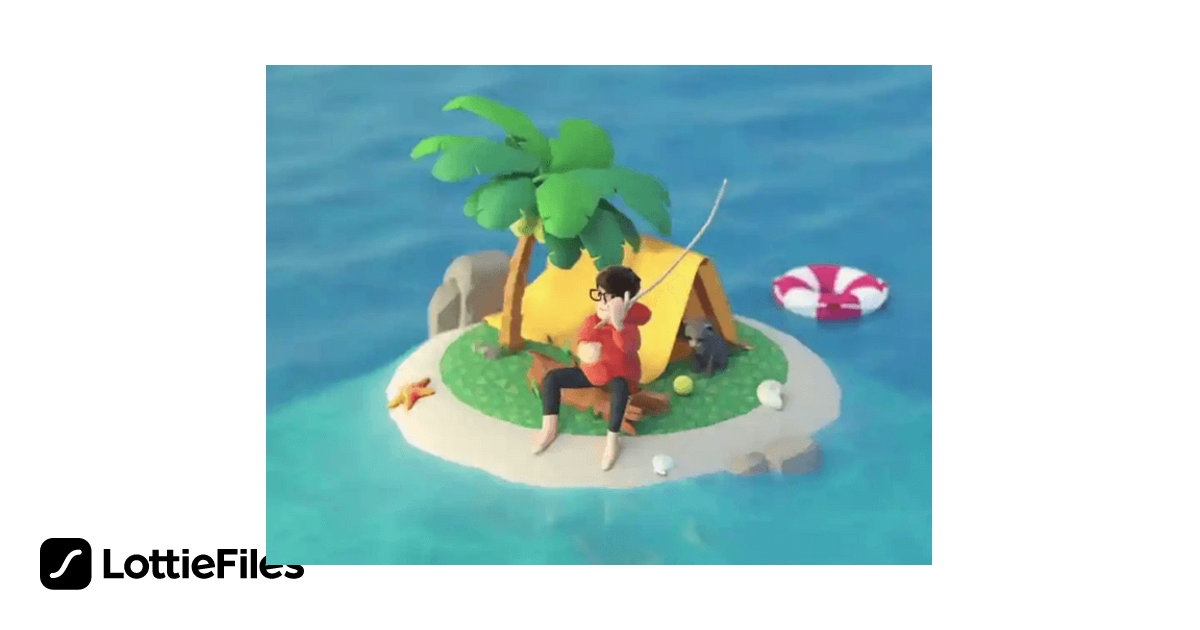Free 3D Island Fishing Animation by Irfan | LottieFiles