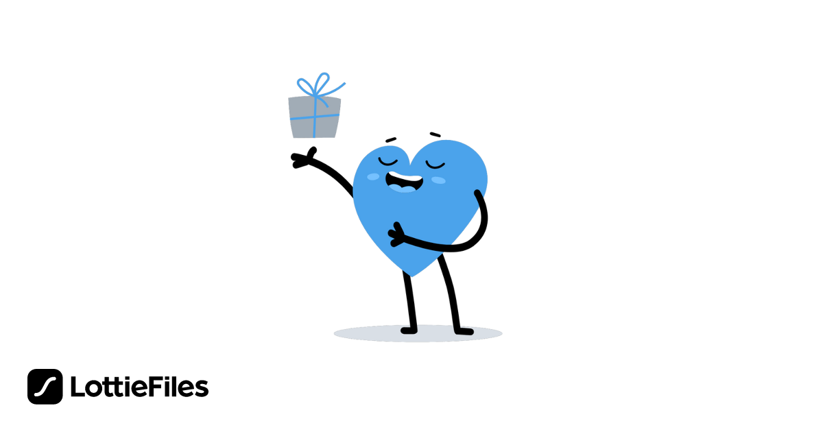 Free cheerful heart presenting a gift. Animation by Lightcode Studio ...