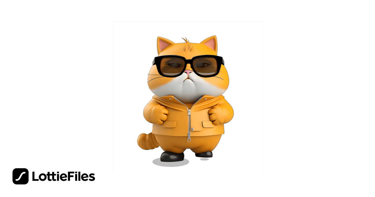 Free yellow 3d Cat json Animation by Panda | LottieFiles