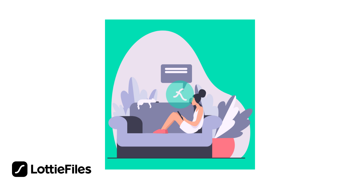 Free Girl with mobile Lottie JSON animation Animation by Weblodge ...