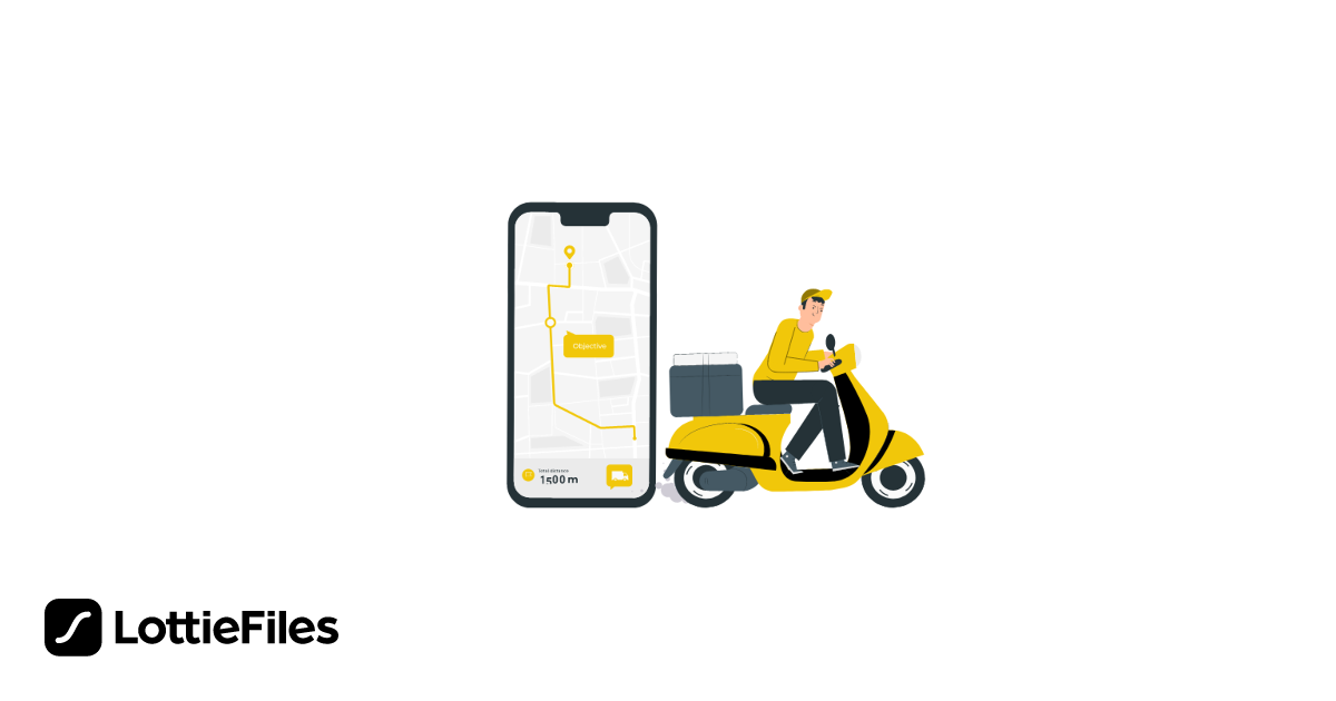 Free Yellow Delivery Guy on Bike Animation by SumanGhosh | LottieFiles