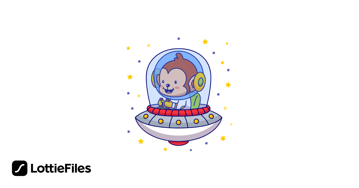 Free Cute astronaut riding ufo with space Animation by Abdul Latif ...