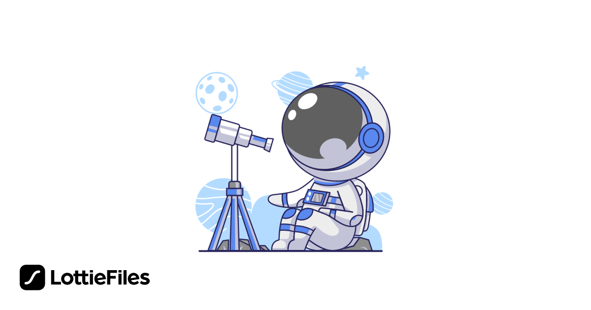 Free Cute astronaut looking star with telescope Animation by Abdul ...