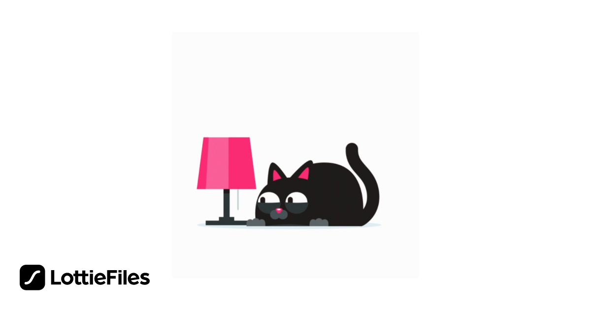 Free cat with lamp Animation by Aniee | LottieFiles