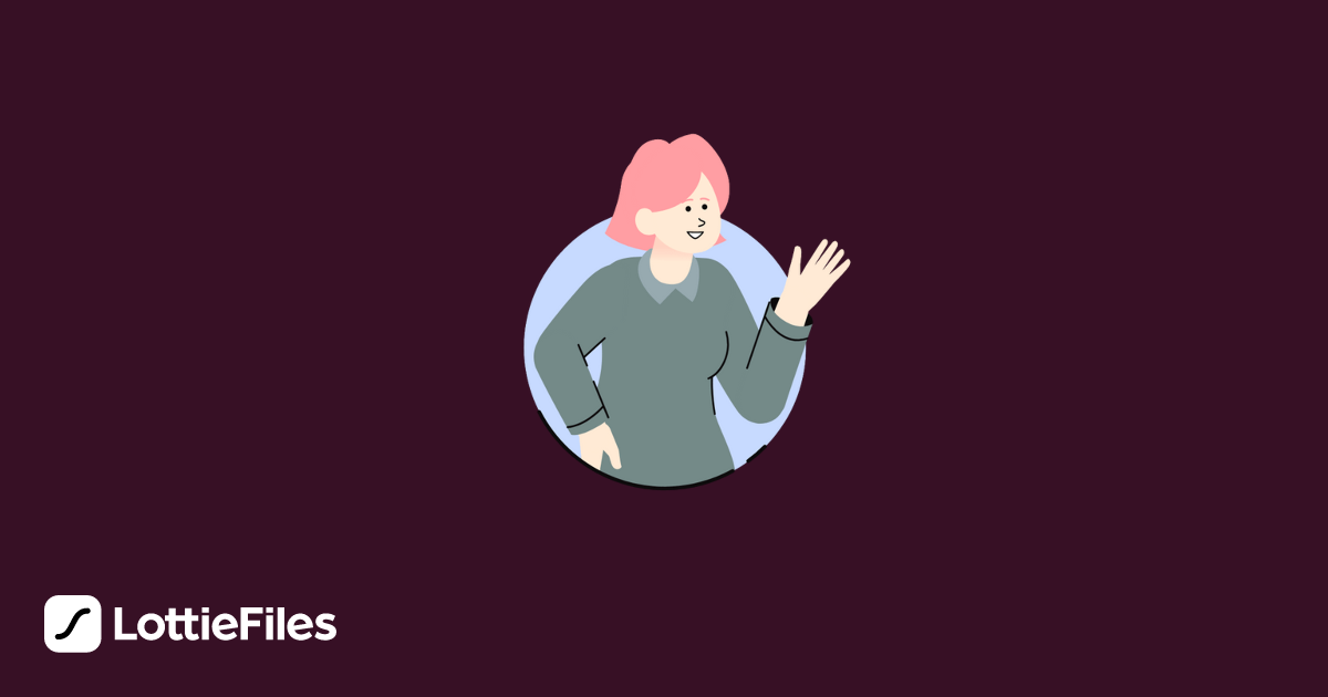 Free Female Character Waving Animation by backup | LottieFiles