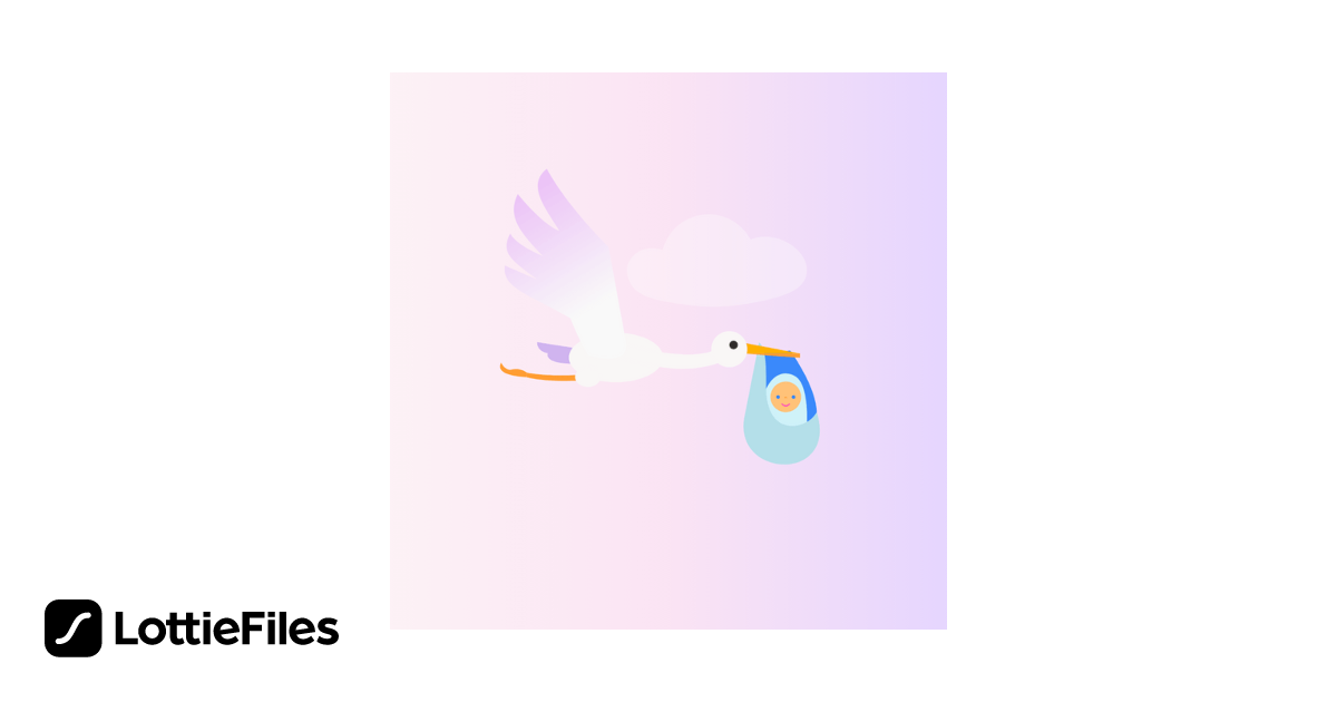 Free Stork & baby Animation by Canh | LottieFiles