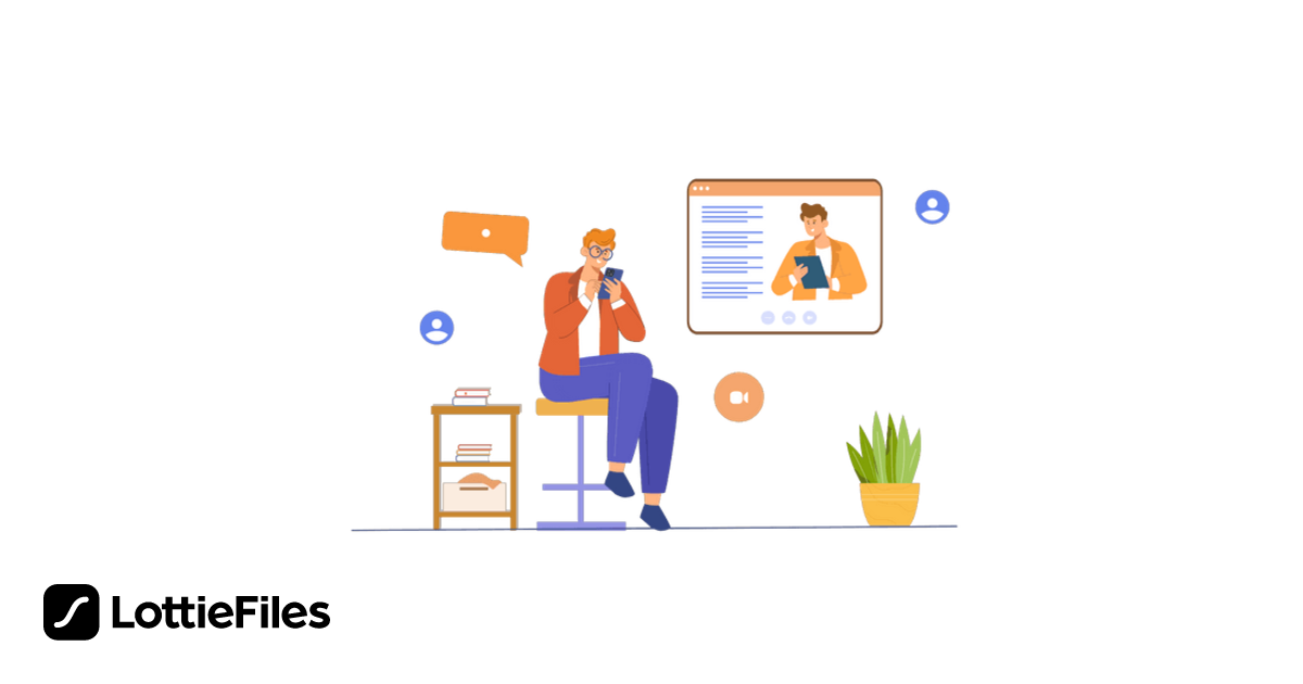 Free Video call chatting concept Animation by Bashir | LottieFiles