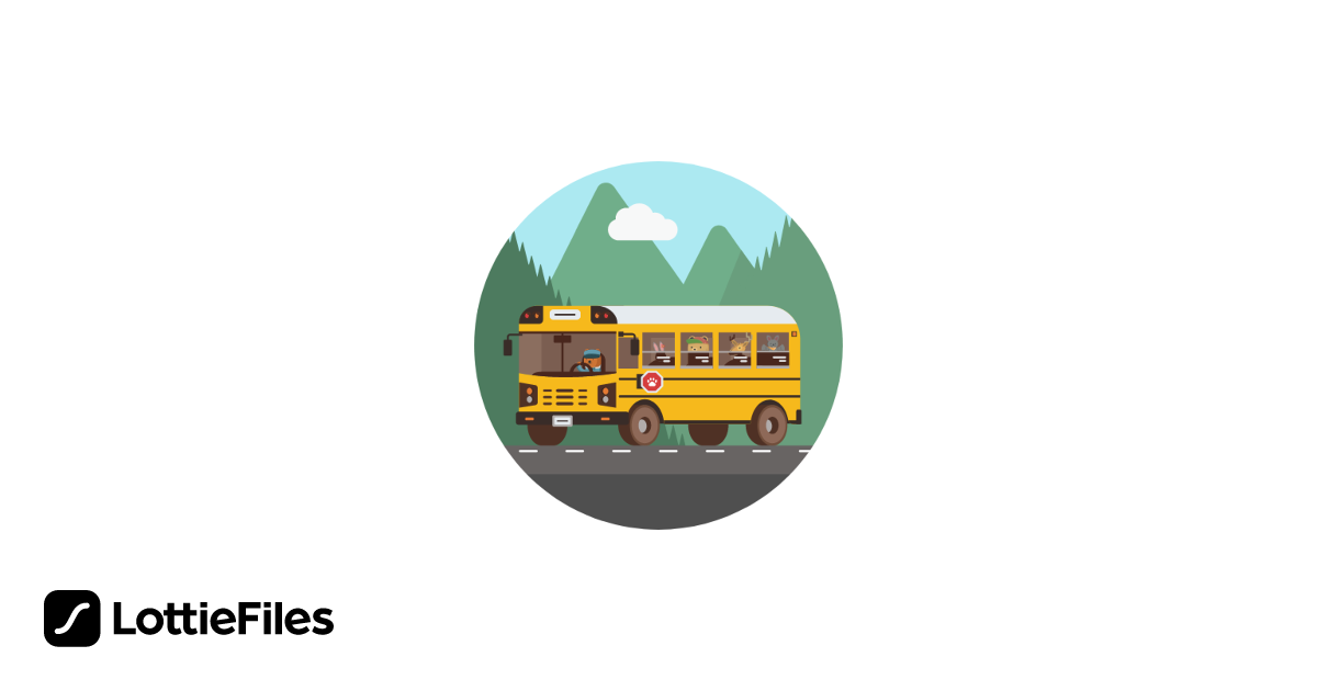 Free Summer Camp Animations - School Bus Animation by Bradley | LottieFiles