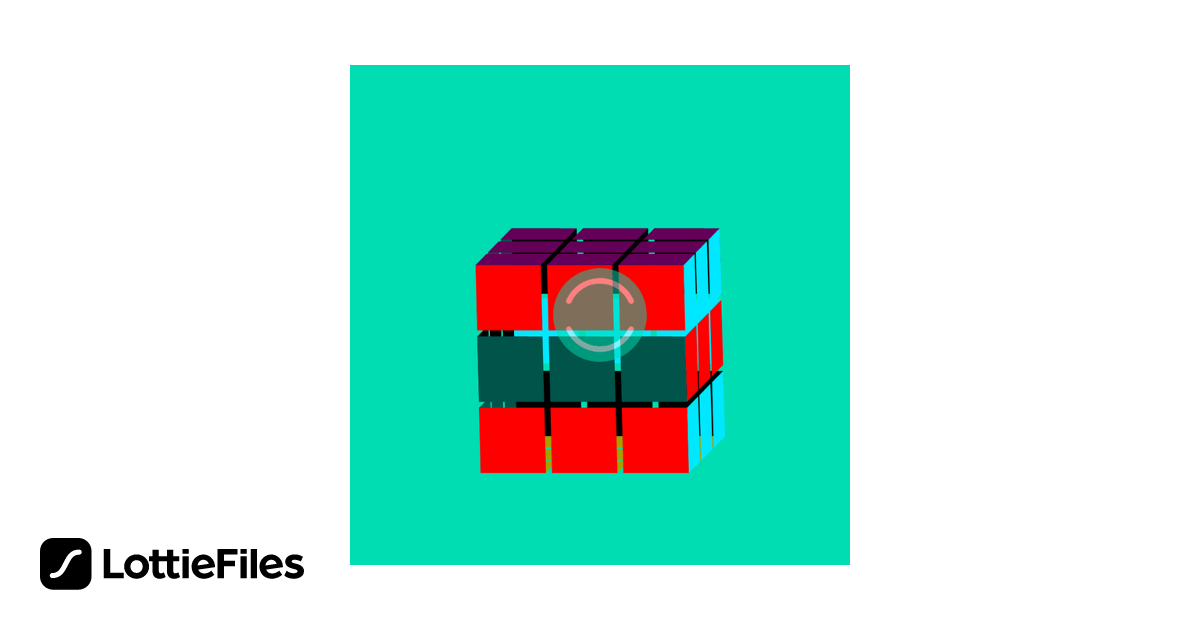 Free Rubik's middle right rotation Lottie JSON animation Animation by ...