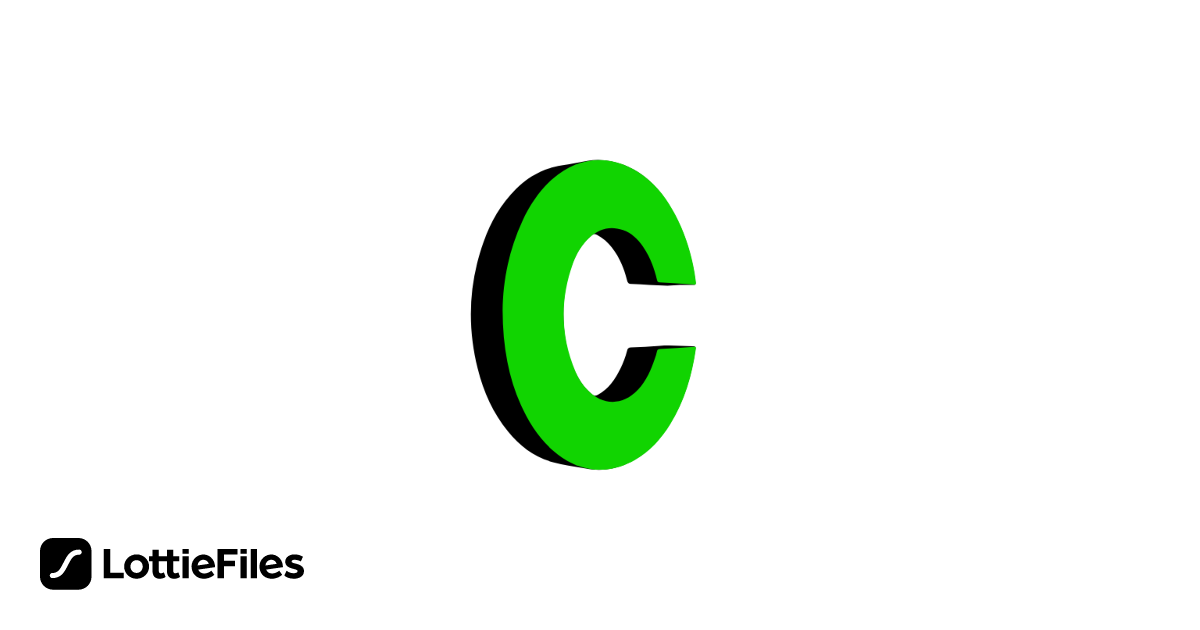 Free Alphabet C 3D rotation preloader Lottie JSON animation Animation ...