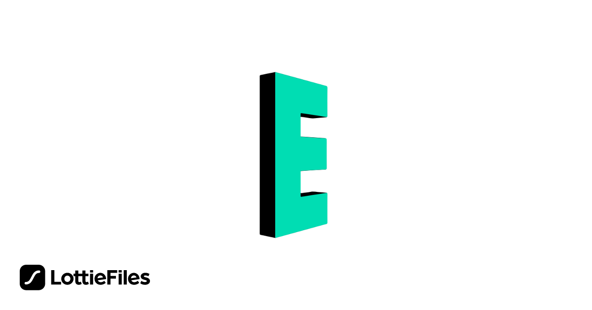 Free Alphabet E 3D rotation Lottie JSON animation Animation by Weblodge ...