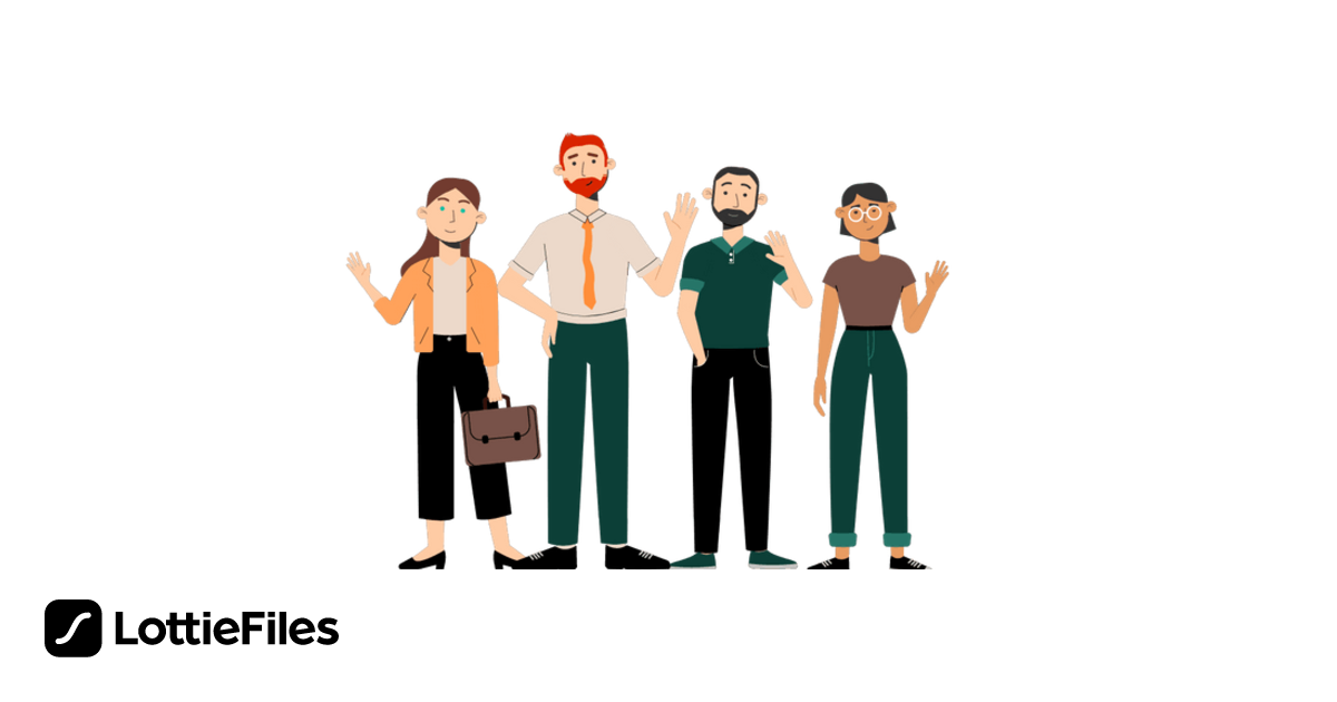 Free Office Team Worker saying Hello Animation by Neon Agency | LottieFiles