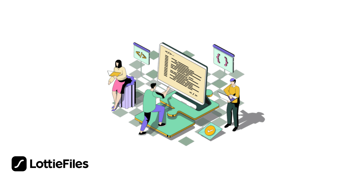 Free Developer team isometric Animation Animation by Bashir | LottieFiles