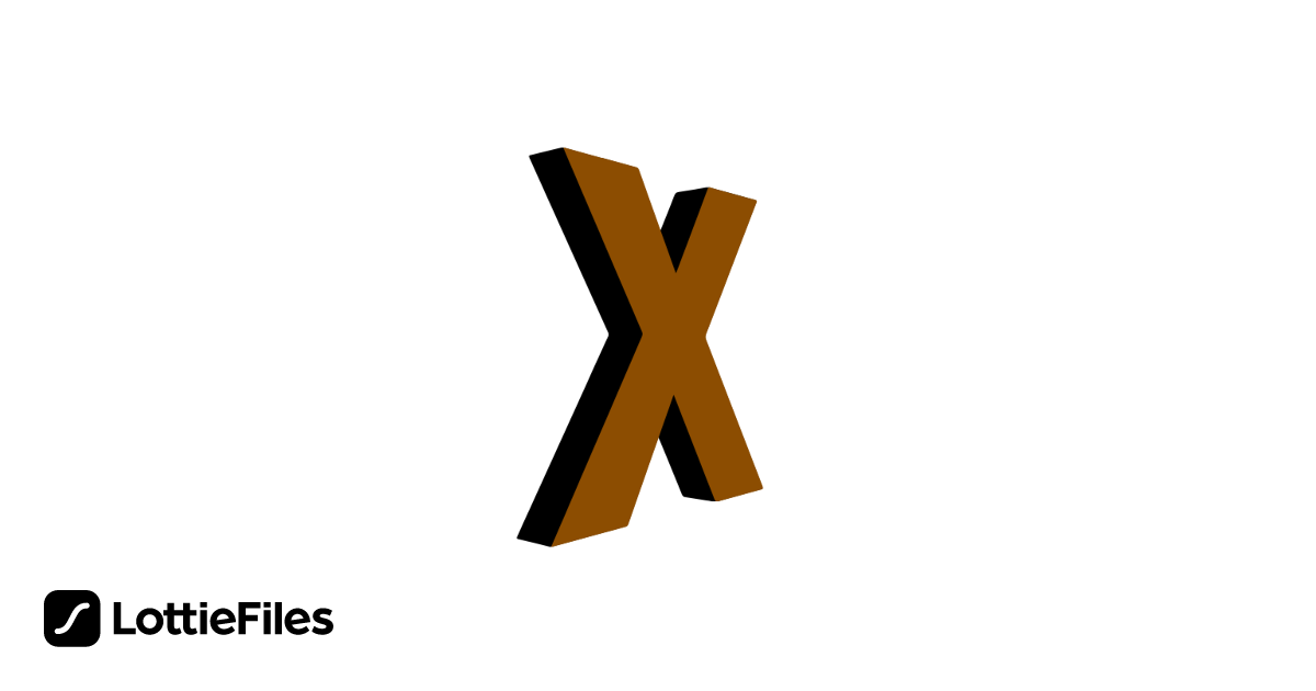 Free Alphabet X 3D rotation preloader Lottie JSON animation Animation ...